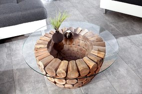 Noble Home Konferenční stolek Punaro, 70 cm, teakové dřevo