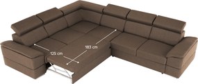 Sedací souprava, látka šedohnědá Taupe, SEGORIA LUX