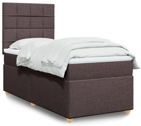 Box spring postel s matrací tmavě hnědá 100 x 200 cm textil 3291194