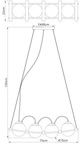 Globo 15883-4H - Lustr na lanku LEONA 4xE14/15W/230V
