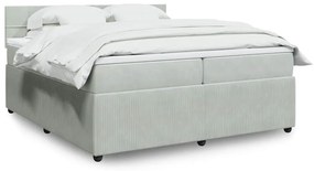 Box spring postel s matrací světle šedá 200x200 cm samet 3287830