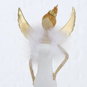 Dekorace anděl Janin bílý 1ks, 13x6x40 cm - Modlící