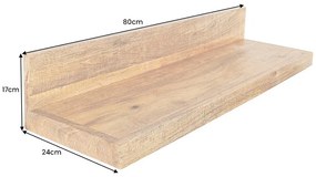 Designová nástěnná police Elegant 80 cm mango