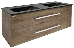 Koupelnová skříňka s umyvadlem SAT Cube Way 120x53x46 cm dub wellington mat CUBE461202DWMODC