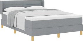 Postel s boxspringem s matrací Světle šedá 190 x 140 cm textil 3341223