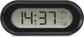 Hama Samos černá / Digitální budík / LCD / zobrazení teploty / datum /