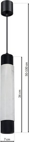 Závěsné svítidlo Marble, 1x mramorové/černé kovové stínítko, w