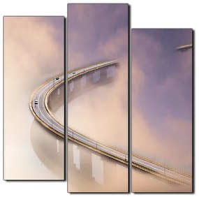 Obraz na plátně - Most v mlze - čtverec 3275C (75x75 cm)
