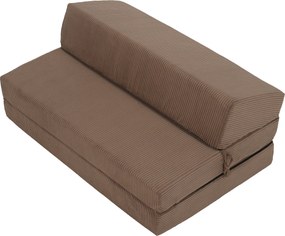 Skládací matrace/křeslo, 2v1, světle hnědá, VEDIS