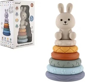 TEDDIES Pyramida stohovací skládačka 7 ks / Plast / 6 m+