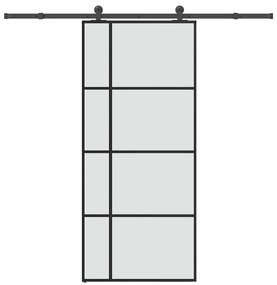 Posuvné dveře s kováním 90x205 cm ESG sklo a hliník 3332920