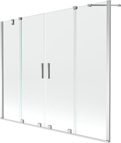 Mexen Velar Duo, 2-křídlová posuvná vanová zástěna 200 x 150 cm, 8mm čiré sklo, chromový profil, 896-200-000-02-01