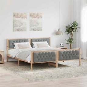 Rám postele Světle šedá 160 x 200 cm Masivní borové dřevo 3394278
