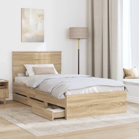Rám postele s čelo Sonoma dub 100 x 200 cm Inženýrské dřevo 3410737