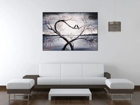 Gario Ručně malovaný obraz Ptačí láska na větvi Rozměry: 100 x 70 cm