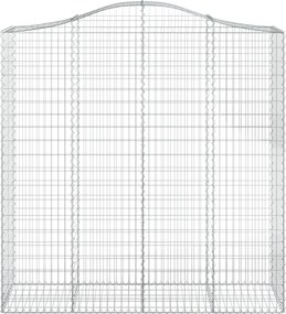 Klenuté gabionové koše 2 ks 200x50x200/220cm pozinkované železo 3145745