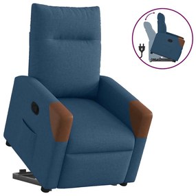 Zvedací polohovací křeslo modré textil 3324012