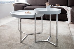 Konferenční stolek modulární 40cm bílá stříbrná