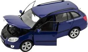 WELLY Model auta Škoda Fabia Combi II (2009) modrá / 1:24 / Kov a plas