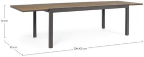 BIZZOTTO Rozkládací jídelní stůl ELIAS 200x95 cm antracit
