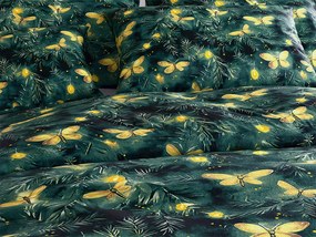 Mikroplyšové povlečení YELLOW BUTTERFLY tmavě zelené Rozměr povlečení: 70 x 90 cm | 140 x 220 cm