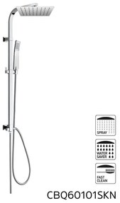 Mereo, Sprchová souprava Quatro - plastová hlavová sprcha a jednopolohová ruční sprcha, CBQ60101SPN
