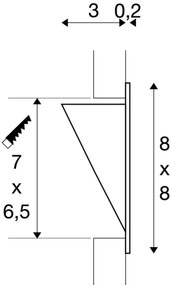 SLV 151950 Downunder Pur 80, vestavné svítidlo do stěny, LED 3,6W 3000K, bílá, rozměr 8x8cm
