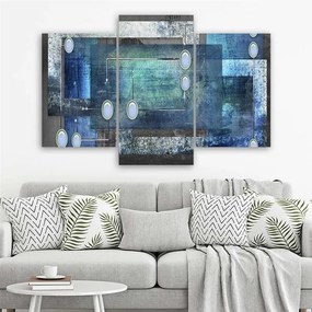 Gario Obraz na plátně Modrá abstrakce - 3 dílný Rozměry: 60 x 40 cm