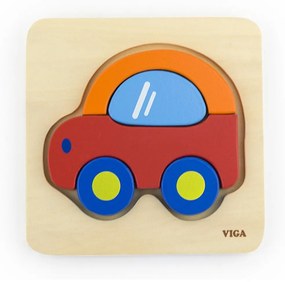Dřevěné puzzle pro nejmenší Viga Auto Multicolor