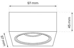 Podhledové svítidlo Bali Square, 1x černé kovové stínítko, b
