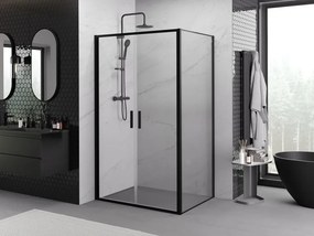 Mexen Exo sprchový kout s otevíracími dveřmi 100 x 80 cm, transparentní, černý - 814-100-080-70-00