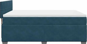 Box spring postel s matrací modrá 140 x 200 cm samet 3288634