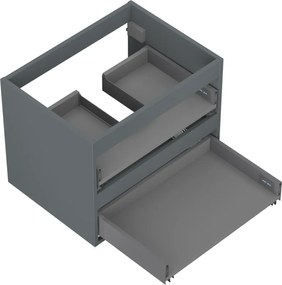 Mexen Box-A, závěsná skříňka 60 cm, 2 zásuvky, grafitová matná, 91AX0-0600-470-2-66