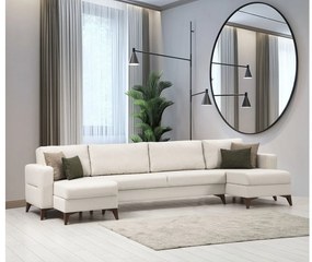 Hanah Home Pohovka do tvaru U KRISTAL béžová