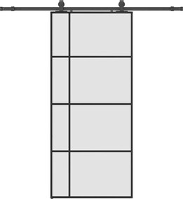 Posuvné dveře se sadou kování černé 90x205 cm ESG Glass 3375871