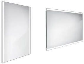Nimco Zrcadla - Koupelnové podsvícené LED zrcadlo 500 x 700 mm, hranaté, aluminium ZP 11001