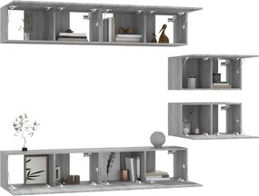 6dílný set TV skříněk šedý sonoma kompozitní dřevo 3114604