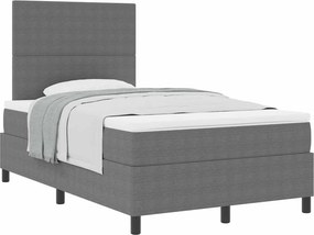 Postel s boxspringem s čelo Světle šedá a bílá 120 x 190 cm 3337547