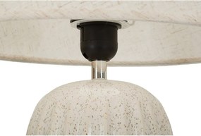 Krémová keramická stolní lampa s textilním stínidlem (výška 44 cm) Japandi – Mauro Ferretti