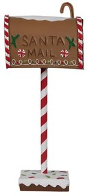 Hnědá kovová dekorace schránky Santa - 14*8*37 cm