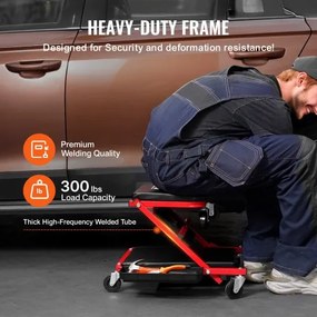 91,4 cm Foldable Z Garage Creeper Mechanic Creeper Stool Kapacita 136,1 kg