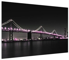 Noční obraz mostu (100x70 cm)