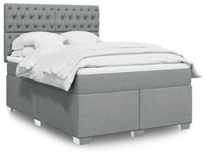 Box spring postel s matrací světle šedá 140 x 200 cm textil 3292818