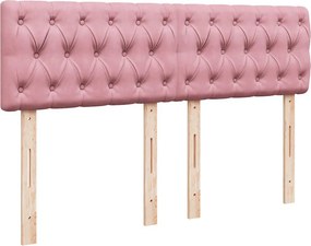 Box spring postel s matrací růžová 160x200 cm samet 3287793