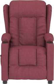 Elektrické masážní křeslo vínové textil 3098792