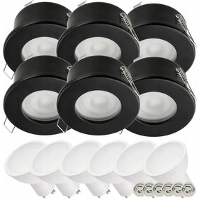 PREMIUMLUX Sada 6x halogenových svítidel GU10 s 3W žárovkami - teplá barva