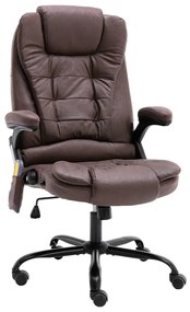 Masážní kancelářská židle tmavě hnědá umělá semišová kůže,  20580