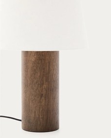 Bílá/v tmavě přírodní barvě stolní lampa s textilním stínidlem (výška 49,5 cm) Marga – Kave Home