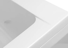 Besco Akrylátová obdélníková vana Quadro 155x70 (165x75, 170x75, 175x80, 180x80, 190x90) Barva: Bílá, Rozměry (cm): 165x75