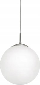 Lampa Lustr Závěsná Kulatá Koule Eglo Bílá Sklo 25 CM
